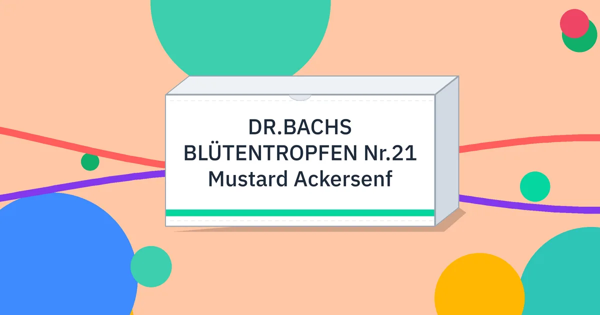 Symbolbild: Packung mit der Aufschrift DR.BACHS BLÜTENTROPFEN Nr.21 Mustard Ackersenf (PZN 17193546) – Verfügbarkeit und Bezug in Apotheken in Frankfurt am Main