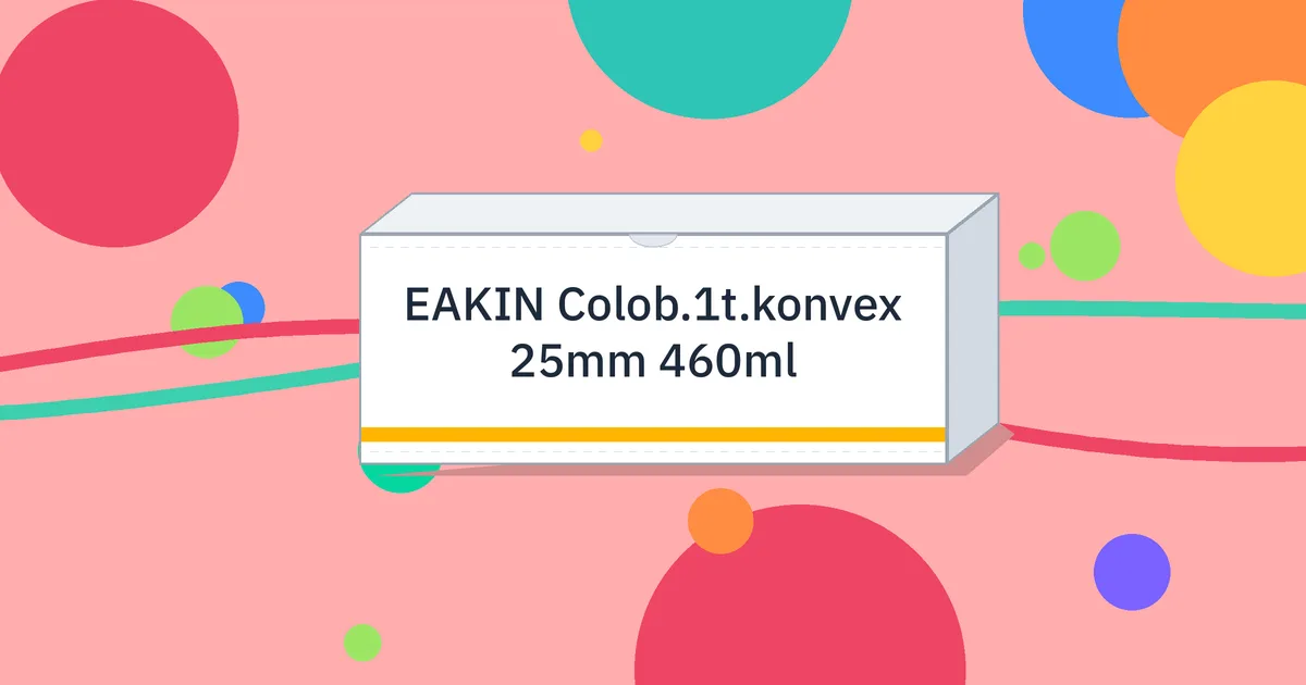 Symbolbild: Packung mit der Aufschrift EAKIN Colob.1t.konvex 25mm 460ml (PZN 01118809) – Verfügbarkeit und Bezug in Apotheken in Frankfurt am Main