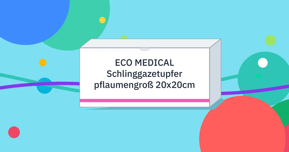 Symbolbild: Packung mit der Aufschrift ECO MEDICAL Schlinggazetupfer pflaumengroß 20x20cm (PZN 00755247) – Verfügbarkeit und Bezug in Apotheken in Frankfurt am Main
