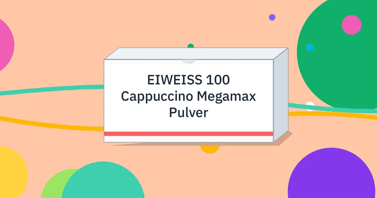 Symbolbild: Packung mit der Aufschrift EIWEISS 100 Cappuccino Megamax Pulver (PZN 04316935) – Verfügbarkeit und Bezug in Apotheken in Frankfurt am Main