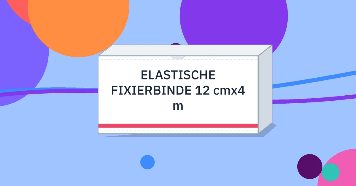Symbolbild: Packung mit der Aufschrift ELASTISCHE FIXIERBINDE 12 cmx4 m (PZN 19769720) – Verfügbarkeit und Bezug in Apotheken in Frankfurt am Main
