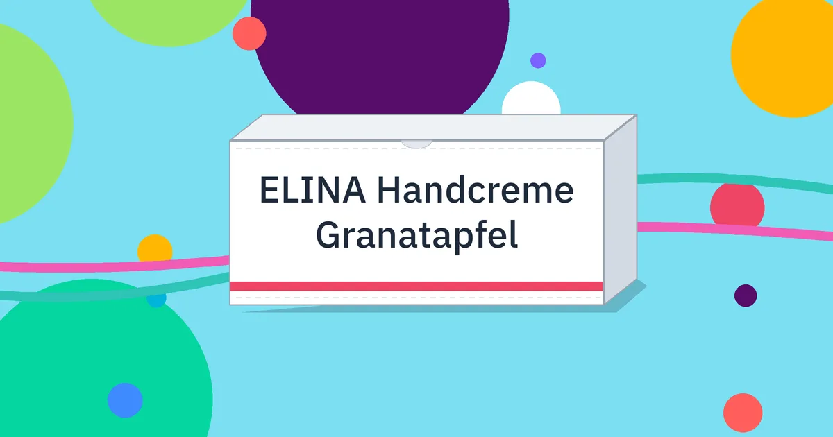 Symbolbild: Packung mit der Aufschrift ELINA Handcreme Granatapfel (PZN 17382945) – Verfügbarkeit und Bezug in Apotheken in Frankfurt am Main
