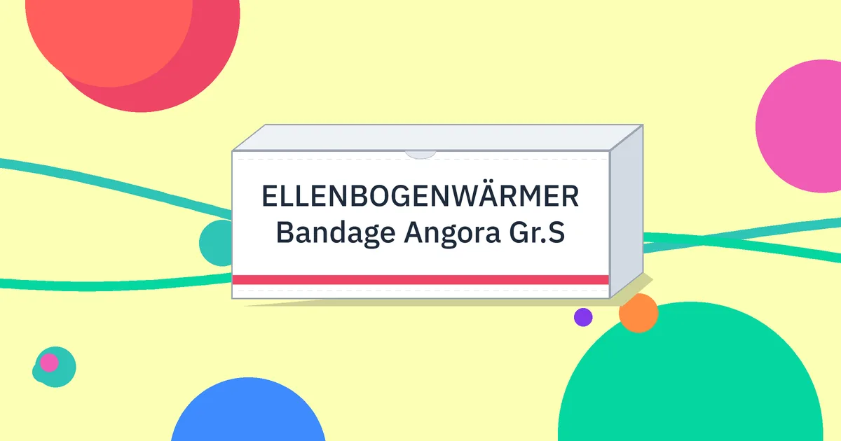 Symbolbild: Packung mit der Aufschrift ELLENBOGENWÄRMER Bandage Angora Gr.S (PZN 19390883) – Verfügbarkeit und Bezug in Apotheken in Frankfurt am Main