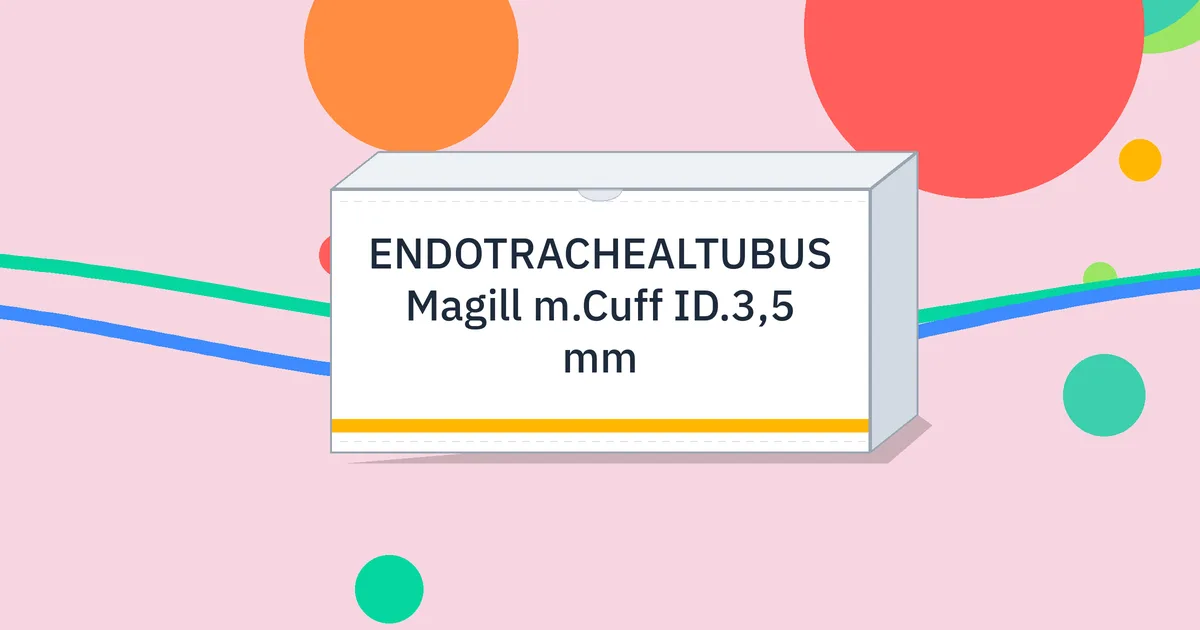 Symbolbild: Packung mit der Aufschrift ENDOTRACHEALTUBUS Magill m.Cuff ID.3,5 mm (PZN 07217671) – Verfügbarkeit und Bezug in Apotheken in Frankfurt am Main