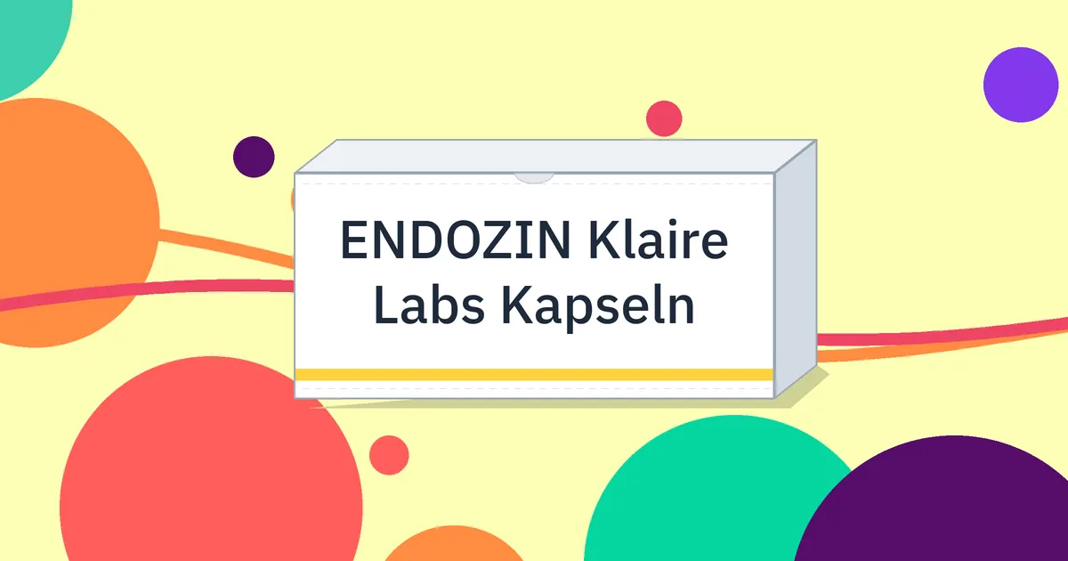 Symbolbild: Packung mit der Aufschrift ENDOZIN Klaire Labs Kapseln (PZN 13517868) – Verfügbarkeit und Bezug in Apotheken in Frankfurt am Main