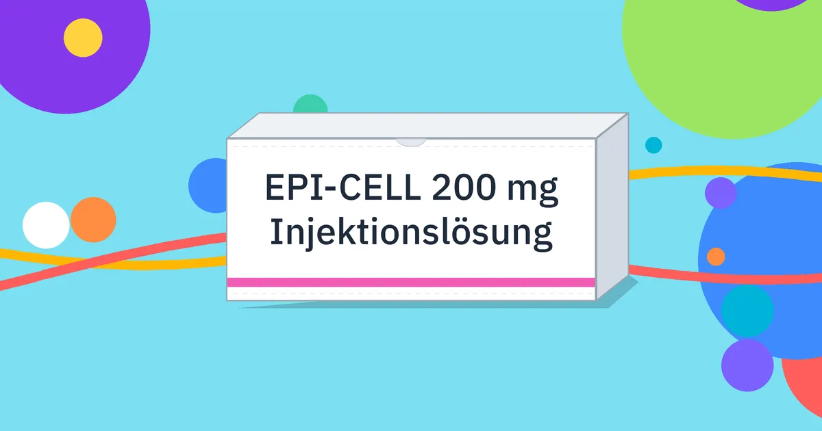 Symbolbild: Packung mit der Aufschrift EPI-CELL 200 mg Injektionslösung (PZN 01351285) – Verfügbarkeit und Bezug in Apotheken in Frankfurt am Main