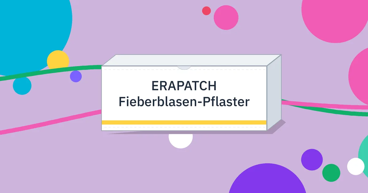 Symbolbild: Packung mit der Aufschrift ERAPATCH Fieberblasen-Pflaster (PZN 17454716) – Verfügbarkeit und Bezug in Apotheken in Frankfurt am Main