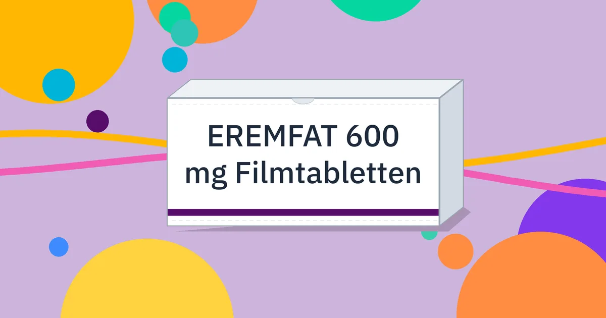 Symbolbild: Packung mit der Aufschrift EREMFAT 600 mg Filmtabletten (PZN 18268022) – Verfügbarkeit und Bezug in Apotheken in Frankfurt am Main