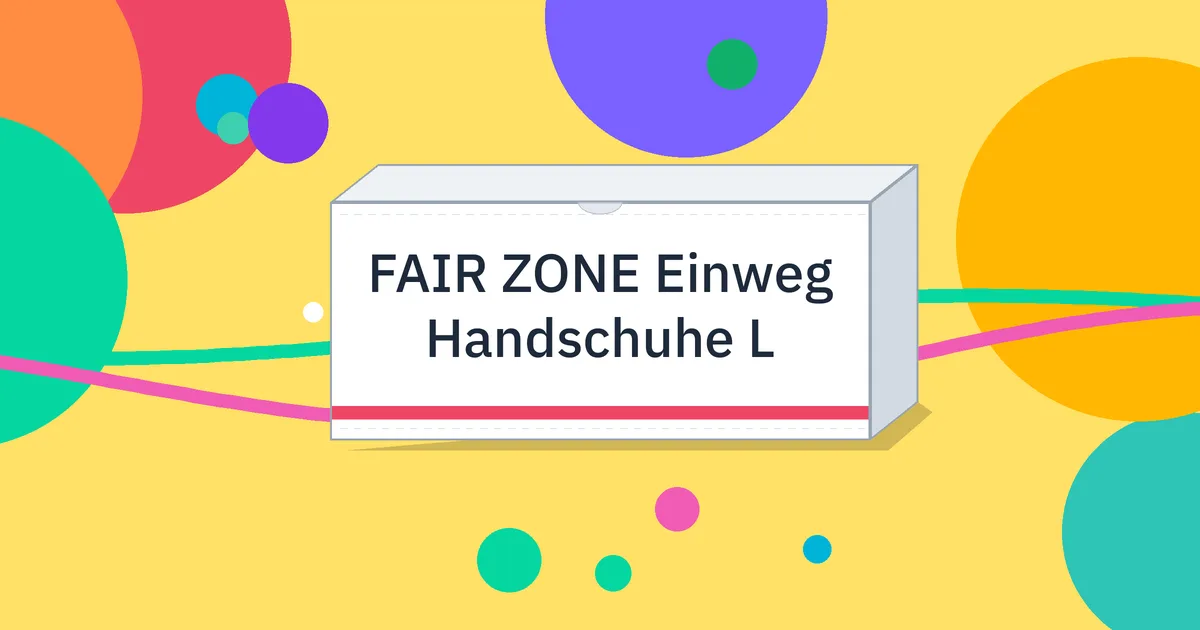 Symbolbild: Packung mit der Aufschrift FAIR ZONE Einweg Handschuhe L (PZN 16130874) – Verfügbarkeit und Bezug in Apotheken in Frankfurt am Main