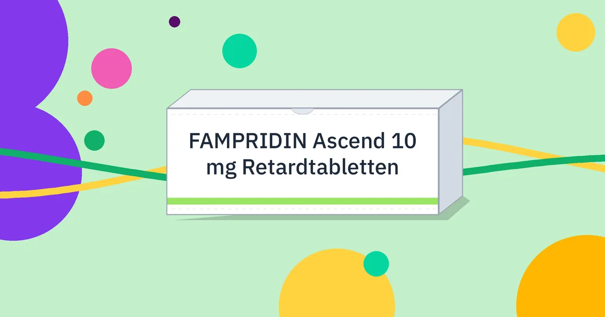 Symbolbild: Packung mit der Aufschrift FAMPRIDIN Ascend 10 mg Retardtabletten (PZN 20006074) – Verfügbarkeit und Bezug in Apotheken in Frankfurt am Main
