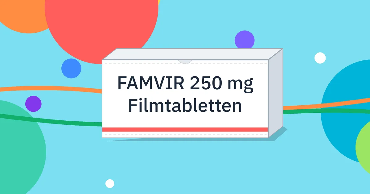 Symbolbild: Packung mit der Aufschrift FAMVIR 250 mg Filmtabletten (PZN 07599187) – Verfügbarkeit und Bezug in Apotheken in Frankfurt am Main