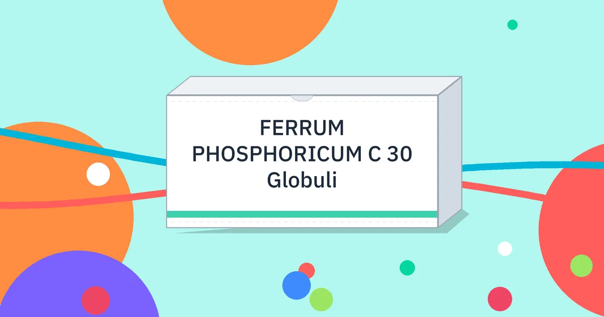 Symbolbild: Packung mit der Aufschrift FERRUM PHOSPHORICUM C 30 Globuli (PZN 19417487) – Verfügbarkeit und Bezug in Apotheken in Frankfurt am Main