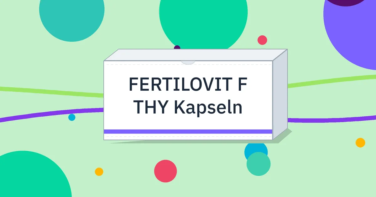 Symbolbild: Packung mit der Aufschrift FERTILOVIT F THY Kapseln (PZN 11872039) – Verfügbarkeit und Bezug in Apotheken in Frankfurt am Main