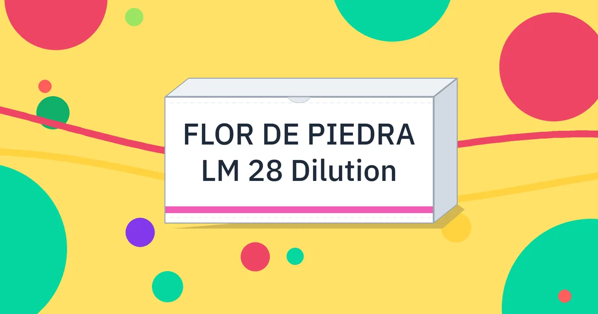 Symbolbild: Packung mit der Aufschrift FLOR DE PIEDRA LM 28 Dilution (PZN 13489468) – Verfügbarkeit und Bezug in Apotheken in Frankfurt am Main