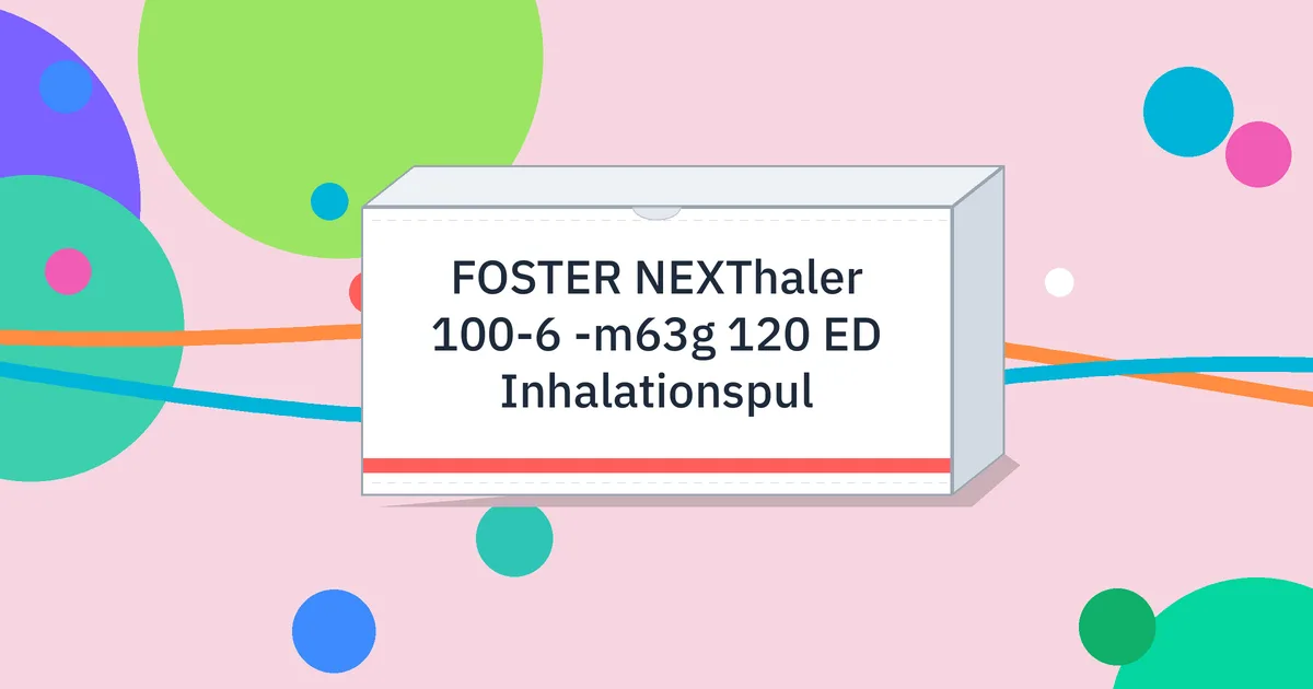 Symbolbild: Packung mit der Aufschrift FOSTER NEXThaler 100-6 -m63g 120 ED Inhalationspul (PZN 19989309) – Verfügbarkeit und Bezug in Apotheken in Frankfurt am Main
