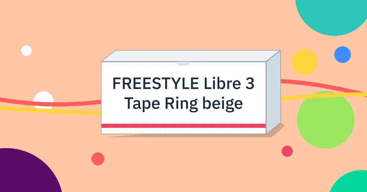 Symbolbild: Packung mit der Aufschrift FREESTYLE Libre 3 Tape Ring beige (PZN 18178359) – Verfügbarkeit und Bezug in Apotheken in Frankfurt am Main