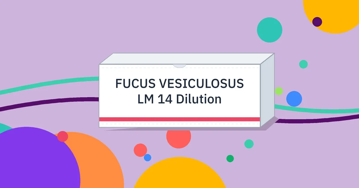 Symbolbild: Packung mit der Aufschrift FUCUS VESICULOSUS LM 14 Dilution (PZN 13492973) – Verfügbarkeit und Bezug in Apotheken in Frankfurt am Main