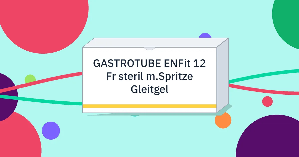 Symbolbild: Packung mit der Aufschrift GASTROTUBE ENFit 12 Fr steril m.Spritze Gleitgel (PZN 16614589) – Verfügbarkeit und Bezug in Apotheken in Frankfurt am Main