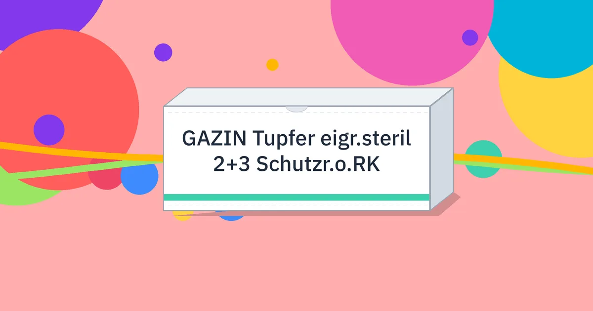 Symbolbild: Packung mit der Aufschrift GAZIN Tupfer eigr.steril 2+3 Schutzr.o.RK (PZN 01232209) – Verfügbarkeit und Bezug in Apotheken in Frankfurt am Main