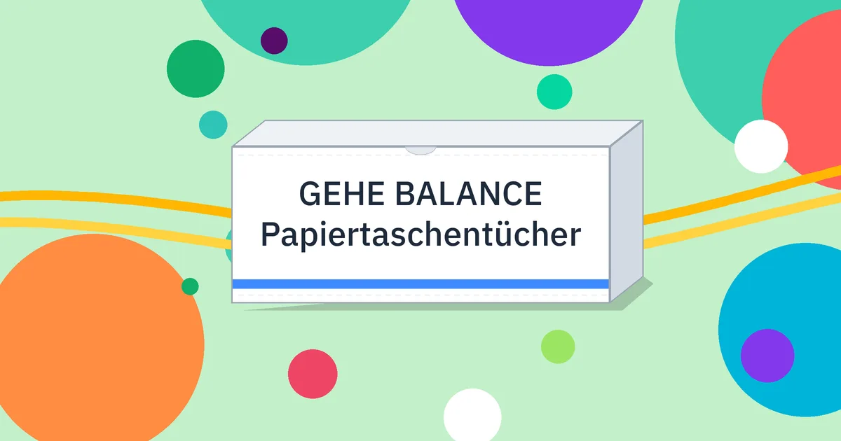 Symbolbild: Packung mit der Aufschrift GEHE BALANCE Papiertaschentücher (PZN 02402820) – Verfügbarkeit und Bezug in Apotheken in Frankfurt am Main
