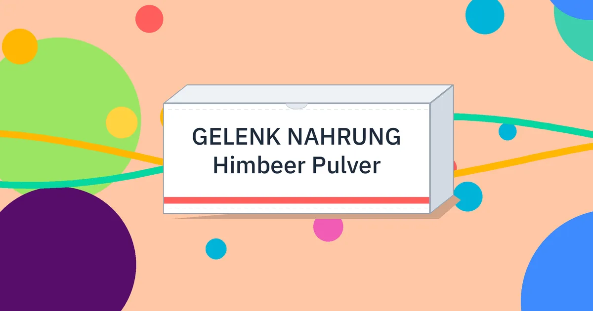 Symbolbild: Packung mit der Aufschrift GELENK NAHRUNG Himbeer Pulver (PZN 00143604) – Verfügbarkeit und Bezug in Apotheken in Frankfurt am Main