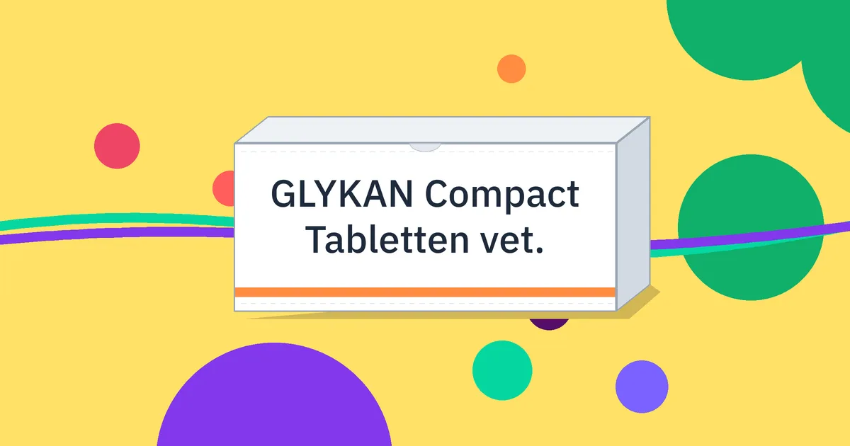 Symbolbild: Packung mit der Aufschrift GLYKAN Compact Tabletten vet. (PZN 09202053) – Verfügbarkeit und Bezug in Apotheken in Frankfurt am Main