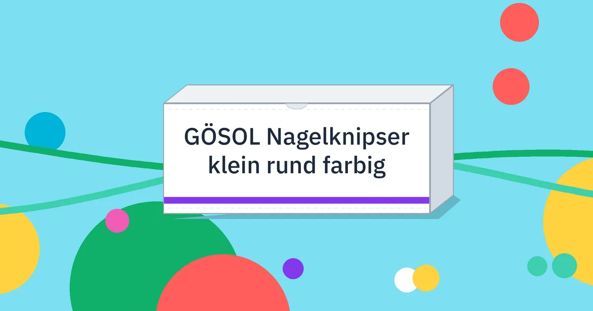 Symbolbild: Packung mit der Aufschrift GÖSOL Nagelknipser klein rund farbig (PZN 15584751) – Verfügbarkeit und Bezug in Apotheken in Frankfurt am Main