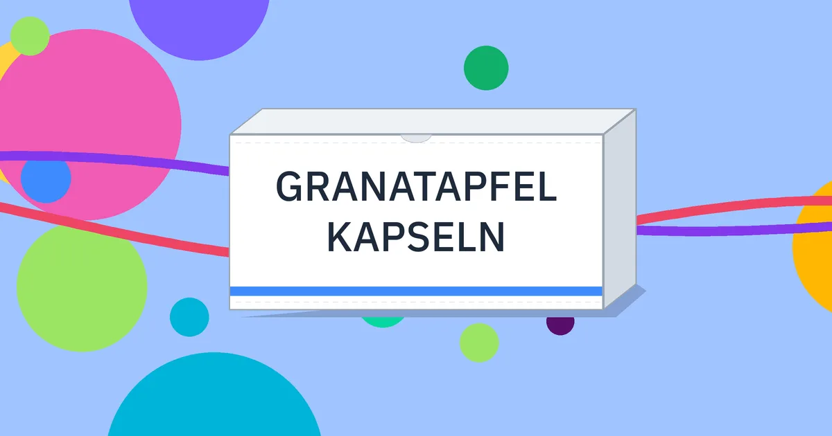 Symbolbild: Packung mit der Aufschrift GRANATAPFEL KAPSELN (PZN 02165030) – Verfügbarkeit und Bezug in Apotheken in Frankfurt am Main