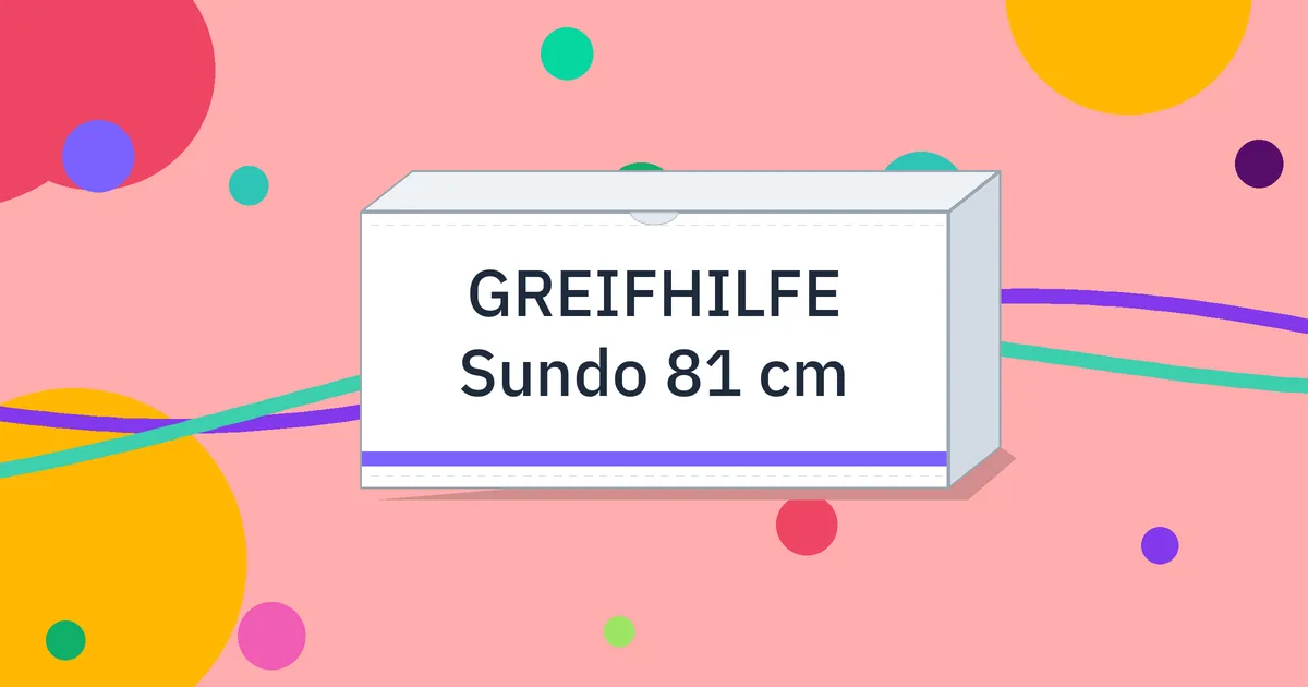 Symbolbild: Packung mit der Aufschrift GREIFHILFE Sundo 81 cm (PZN 10074577) – Verfügbarkeit und Bezug in Apotheken in Frankfurt am Main