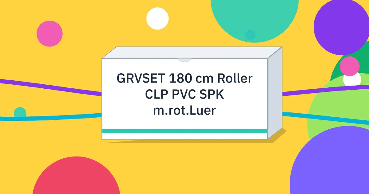 Symbolbild: Packung mit der Aufschrift GRVSET 180 cm Roller CLP PVC SPK m.rot.Luer (PZN 17897520) – Verfügbarkeit und Bezug in Apotheken in Frankfurt am Main