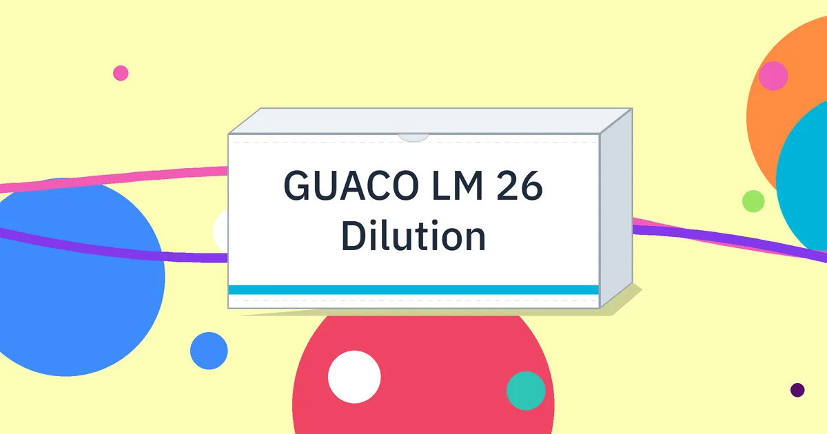 Symbolbild: Packung mit der Aufschrift GUACO LM 26 Dilution (PZN 13548113) – Verfügbarkeit und Bezug in Apotheken in Frankfurt am Main
