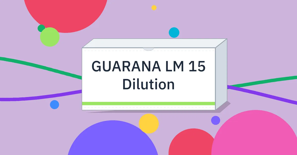 Symbolbild: Packung mit der Aufschrift GUARANA LM 15 Dilution (PZN 12883068) – Verfügbarkeit und Bezug in Apotheken in Frankfurt am Main