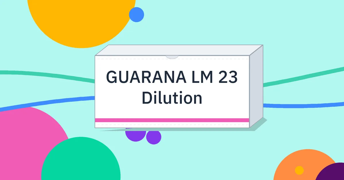 Symbolbild: Packung mit der Aufschrift GUARANA LM 23 Dilution (PZN 12883186) – Verfügbarkeit und Bezug in Apotheken in Frankfurt am Main