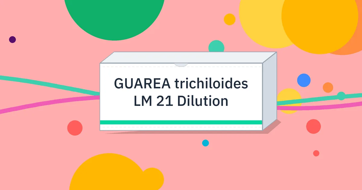 Symbolbild: Packung mit der Aufschrift GUAREA trichiloides LM 21 Dilution (PZN 13548515) – Verfügbarkeit und Bezug in Apotheken in Frankfurt am Main