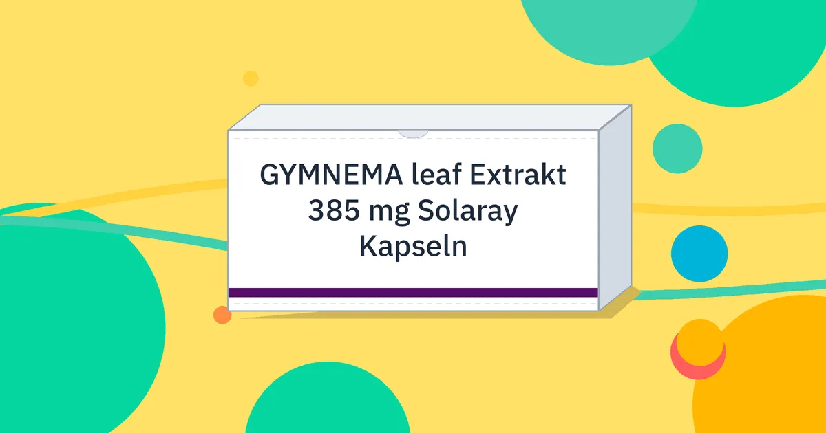 Symbolbild: Packung mit der Aufschrift GYMNEMA leaf Extrakt 385 mg Solaray Kapseln (PZN 17253998) – Verfügbarkeit und Bezug in Apotheken in Frankfurt am Main