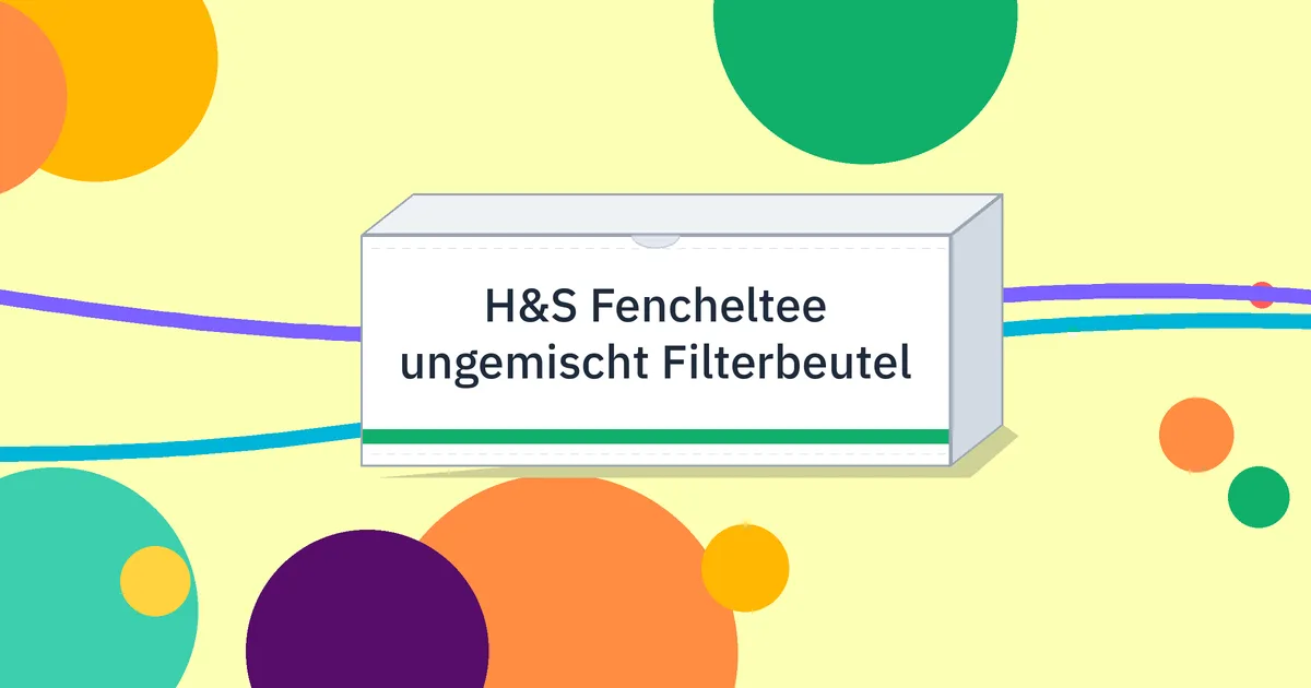Symbolbild: Packung mit der Aufschrift H&S Fencheltee ungemischt Filterbeutel (PZN 02286041) – Verfügbarkeit und Bezug in Apotheken in Frankfurt am Main