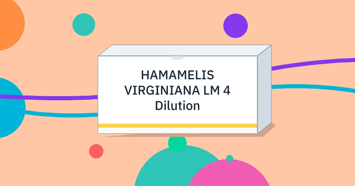 Symbolbild: Packung mit der Aufschrift HAMAMELIS VIRGINIANA LM 4 Dilution (PZN 12884352) – Verfügbarkeit und Bezug in Apotheken in Frankfurt am Main