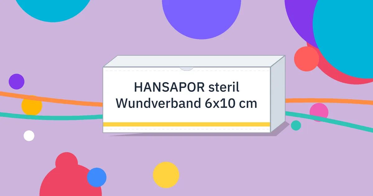 Symbolbild: Packung mit der Aufschrift HANSAPOR steril Wundverband 6x10 cm (PZN 09488569) – Verfügbarkeit und Bezug in Apotheken in Frankfurt am Main