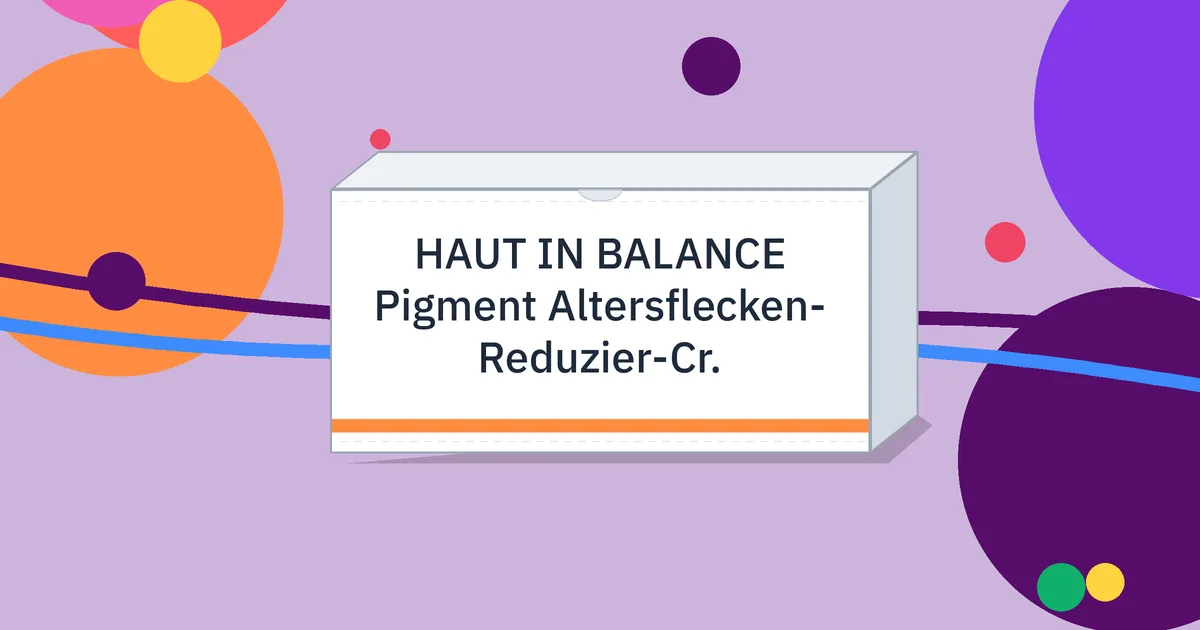 Symbolbild: Packung mit der Aufschrift HAUT IN BALANCE Pigment Altersflecken-Reduzier-Cr. (PZN 00714656) – Verfügbarkeit und Bezug in Apotheken in Frankfurt am Main
