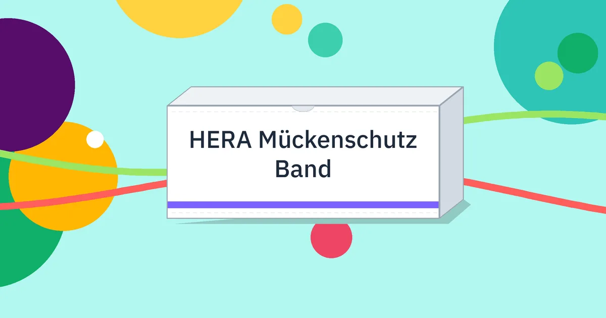 Symbolbild: Packung mit der Aufschrift HERA Mückenschutz Band (PZN 10232875) – Verfügbarkeit und Bezug in Apotheken in Frankfurt am Main