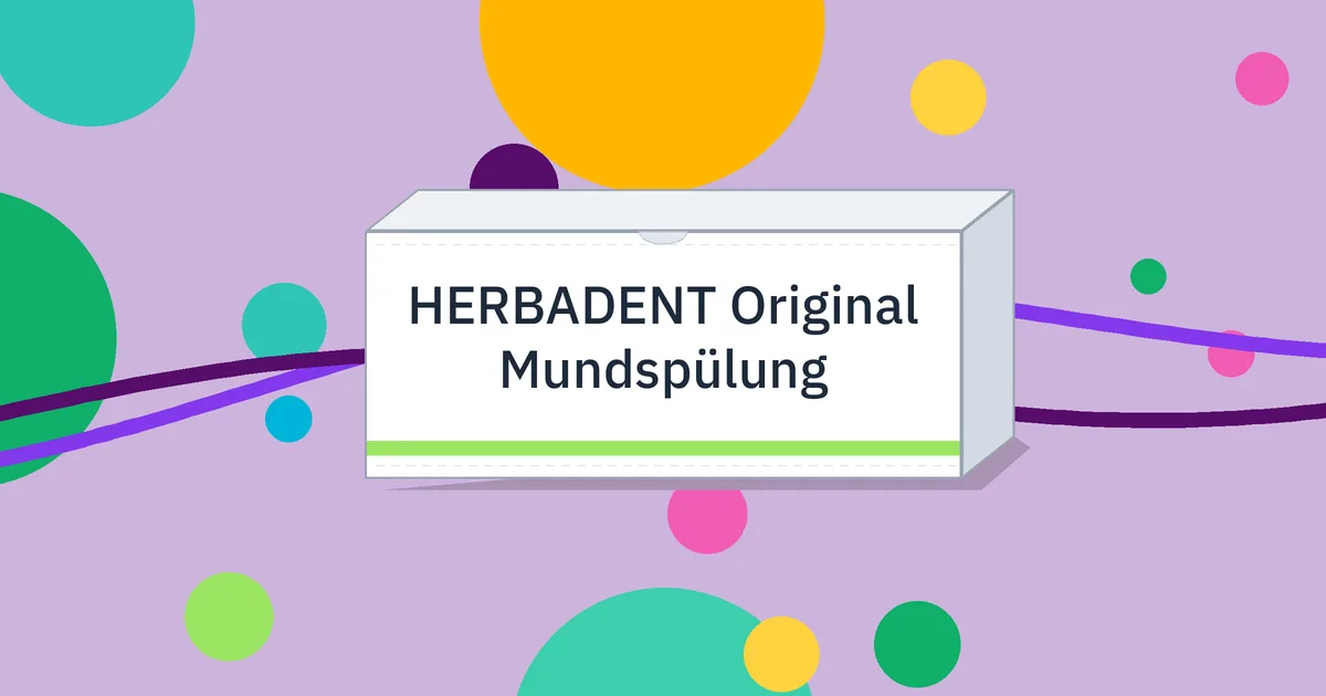 Symbolbild: Packung mit der Aufschrift HERBADENT Original Mundspülung (PZN 20256747) – Verfügbarkeit und Bezug in Apotheken in Frankfurt am Main