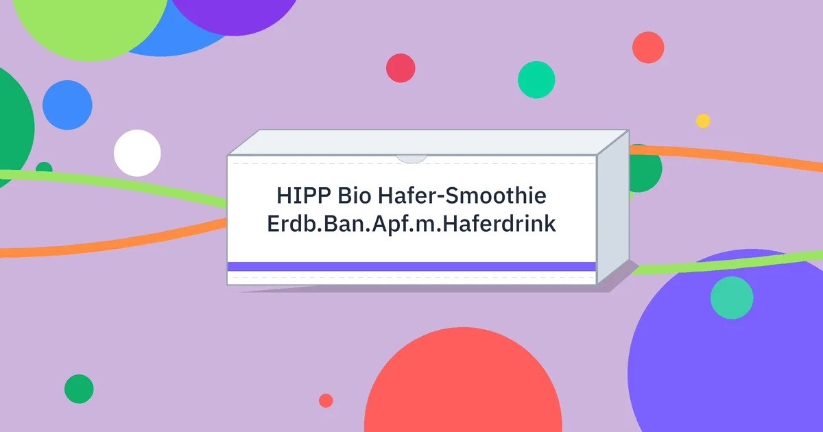 Symbolbild: Packung mit der Aufschrift HIPP Bio Hafer-Smoothie Erdb.Ban.Apf.m.Haferdrink (PZN 18436040) – Verfügbarkeit und Bezug in Apotheken in Frankfurt am Main