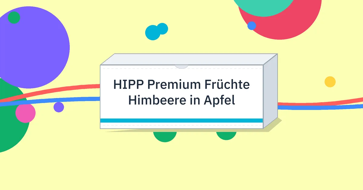 Symbolbild: Packung mit der Aufschrift HIPP Premium Früchte Himbeere in Apfel (PZN 18435968) – Verfügbarkeit und Bezug in Apotheken in Frankfurt am Main
