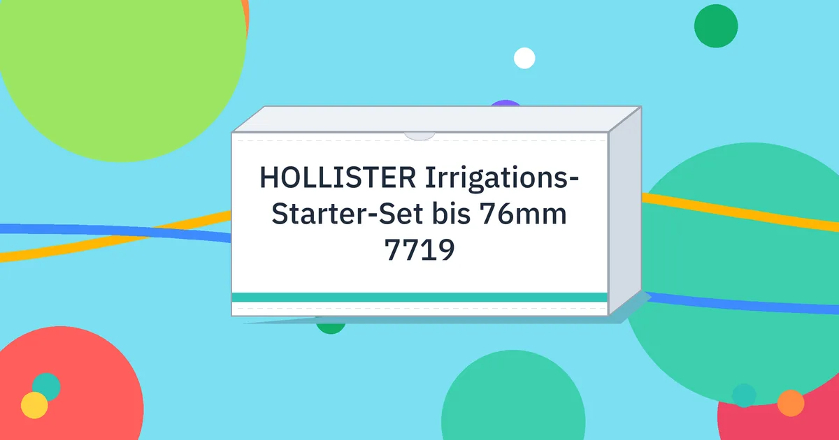 Symbolbild: Packung mit der Aufschrift HOLLISTER Irrigations-Starter-Set bis 76mm 7719 (PZN 02138932) – Verfügbarkeit und Bezug in Apotheken in Frankfurt am Main