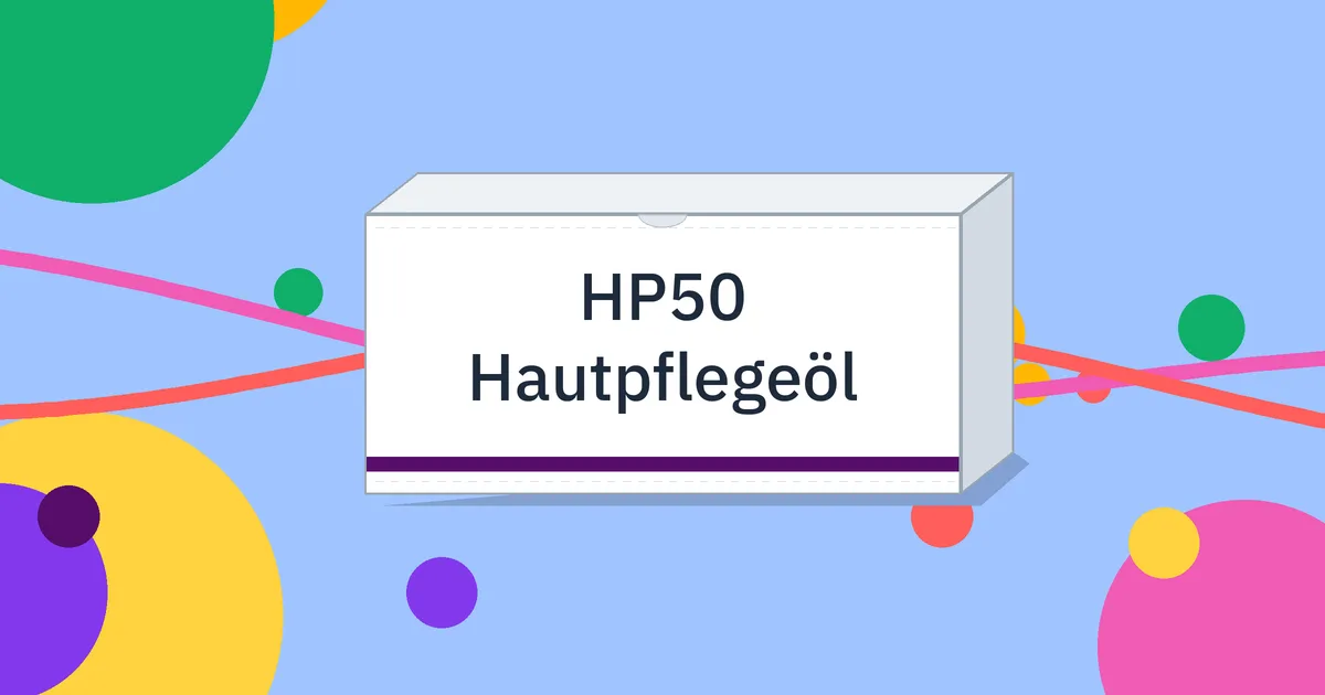 Symbolbild: Packung mit der Aufschrift HP50 Hautpflegeöl (PZN 03648374) – Verfügbarkeit und Bezug in Apotheken in Frankfurt am Main