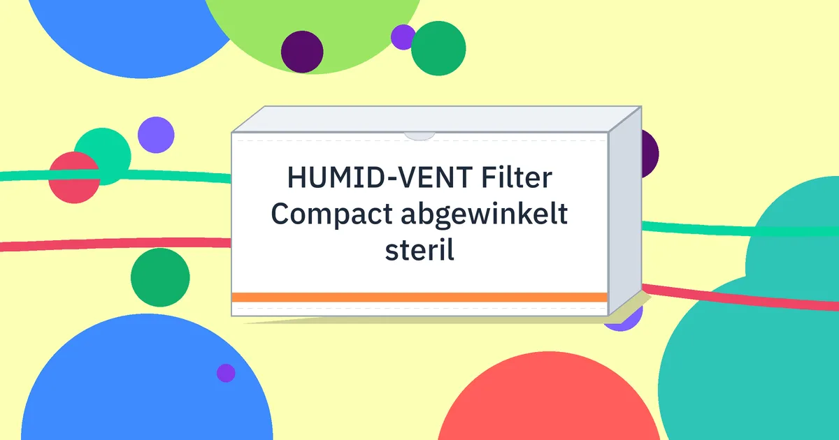 Symbolbild: Packung mit der Aufschrift HUMID-VENT Filter Compact abgewinkelt steril (PZN 01242627) – Verfügbarkeit und Bezug in Apotheken in Frankfurt am Main
