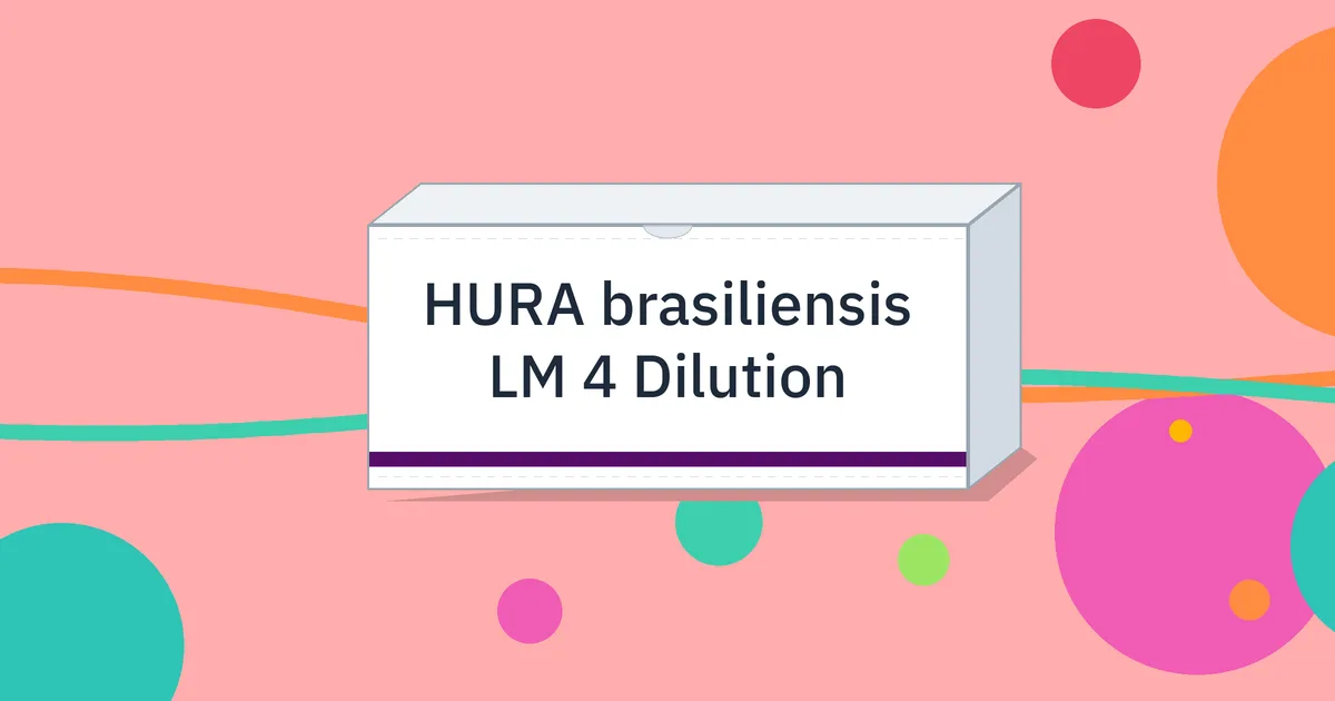 Symbolbild: Packung mit der Aufschrift HURA brasiliensis LM 4 Dilution (PZN 12889639) – Verfügbarkeit und Bezug in Apotheken in Frankfurt am Main