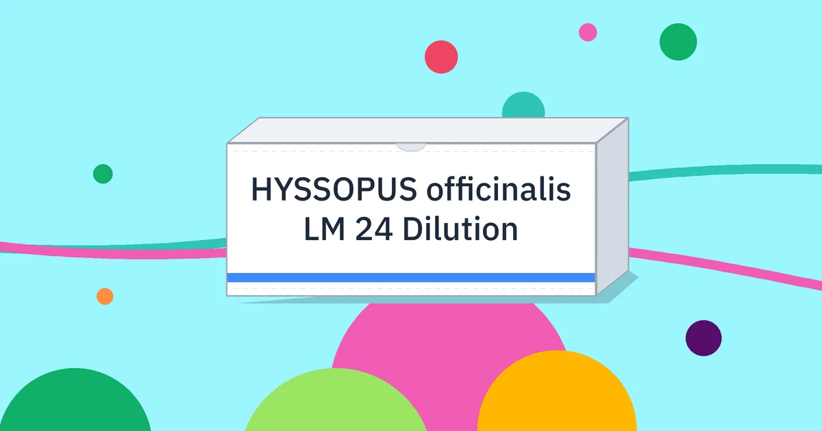 Symbolbild: Packung mit der Aufschrift HYSSOPUS officinalis LM 24 Dilution (PZN 13558293) – Verfügbarkeit und Bezug in Apotheken in Frankfurt am Main