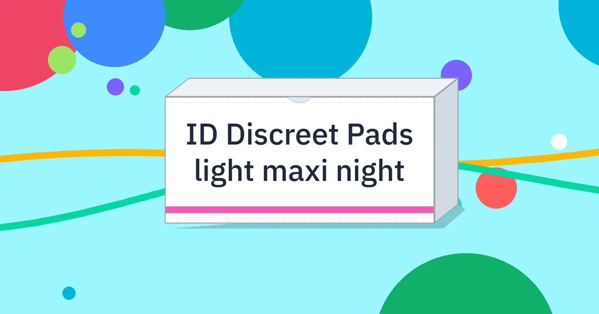 Symbolbild: Packung mit der Aufschrift ID Discreet Pads light maxi night (PZN 19648726) – Verfügbarkeit und Bezug in Apotheken in Frankfurt am Main