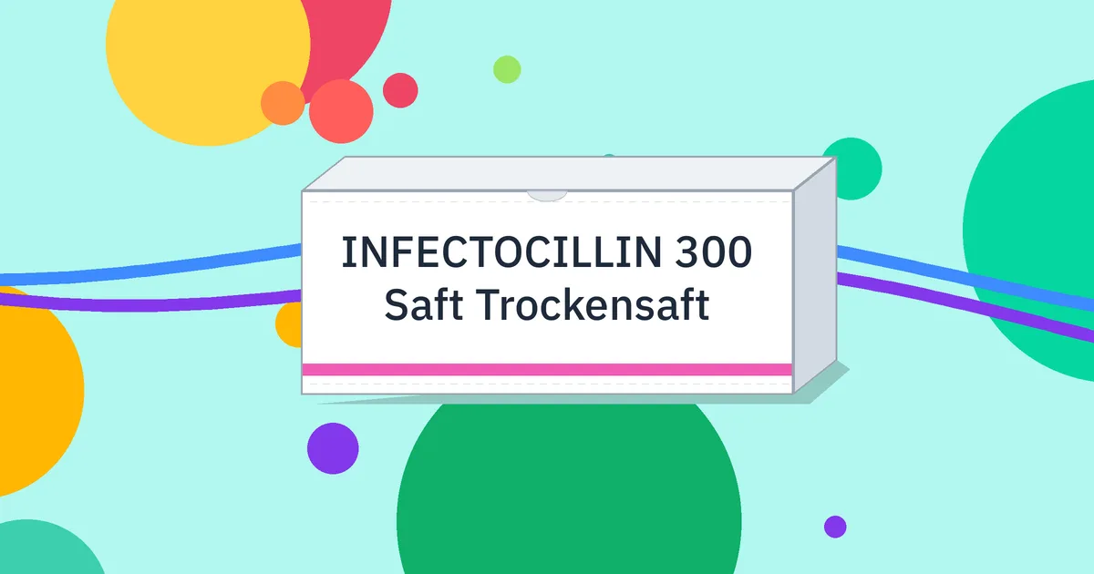 Symbolbild: Packung mit der Aufschrift INFECTOCILLIN 300 Saft Trockensaft (PZN 01658374) – Verfügbarkeit und Bezug in Apotheken in Frankfurt am Main